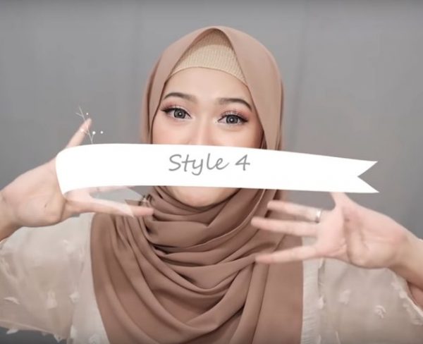 4 Style Tutorial Hijab Pashmina Simple